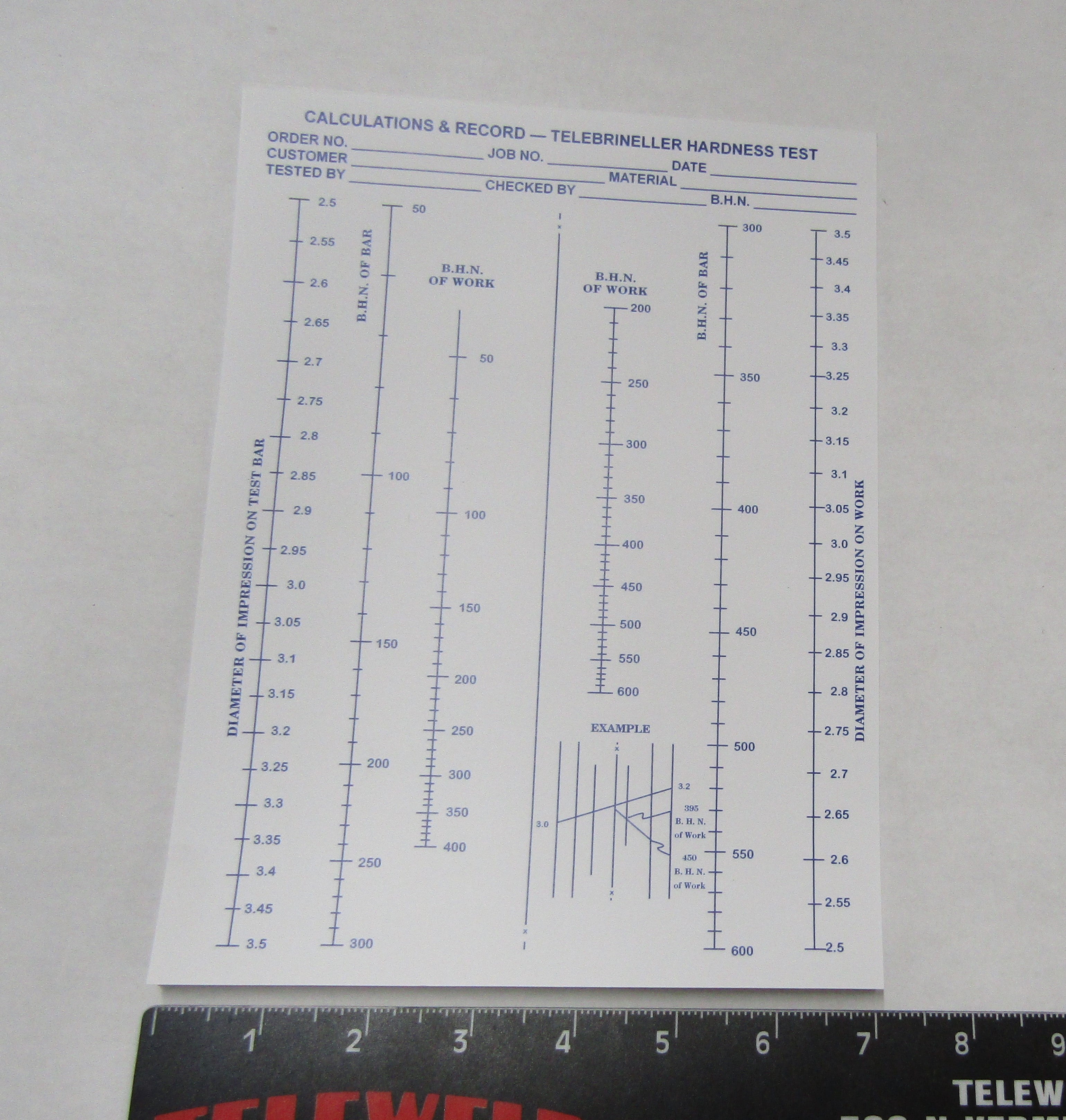 239-33 CALCULATION AND RECORD PAD (25 SHEETS) – Teleweld